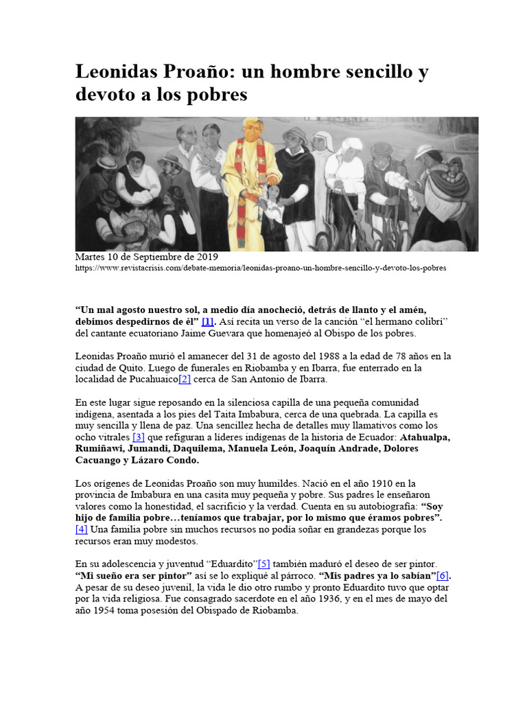 Leonidas Proaño | PDF