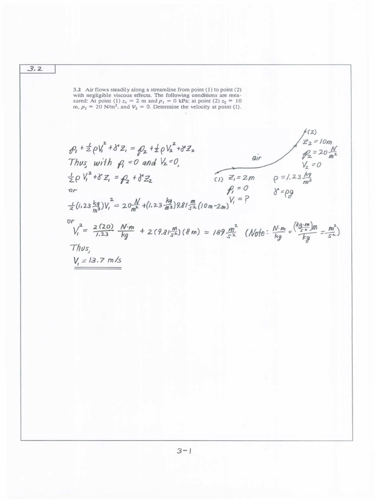 Fluid Dynamics Solutions Ch 03 | PDF | Pressure | Fluid Dynamics