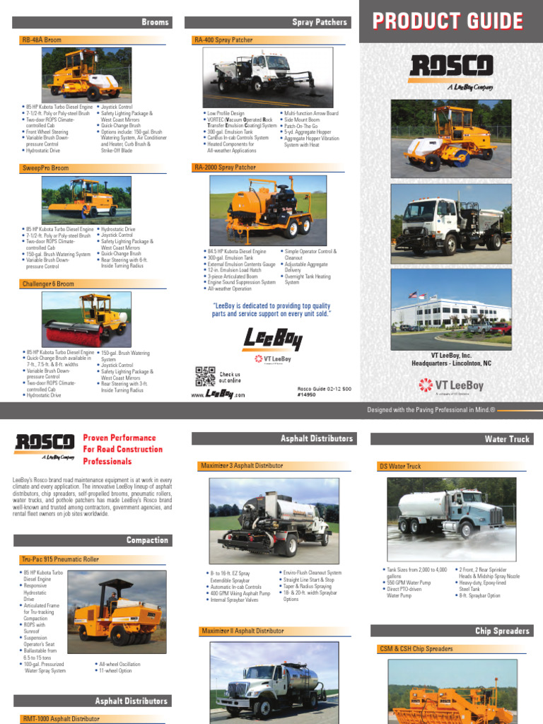 Product Guide - Rosco - Rev 02 12 | PDF | Truck | Vehicles