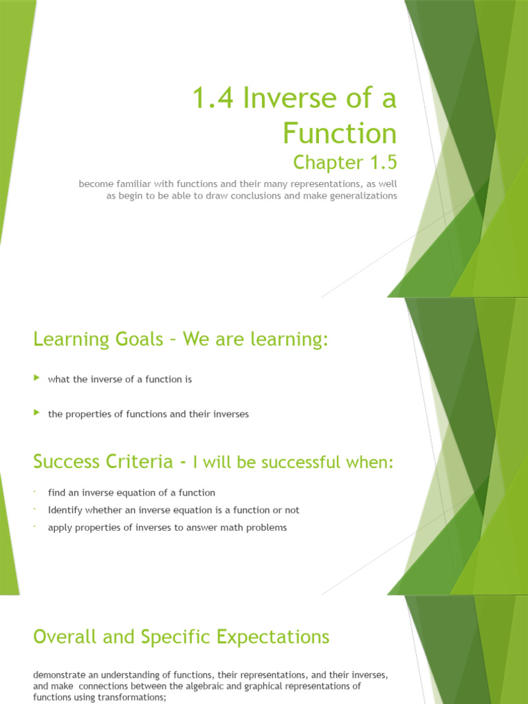 1.4 Inverse of A Function | PDF | Function (Mathematics) | Functions ...