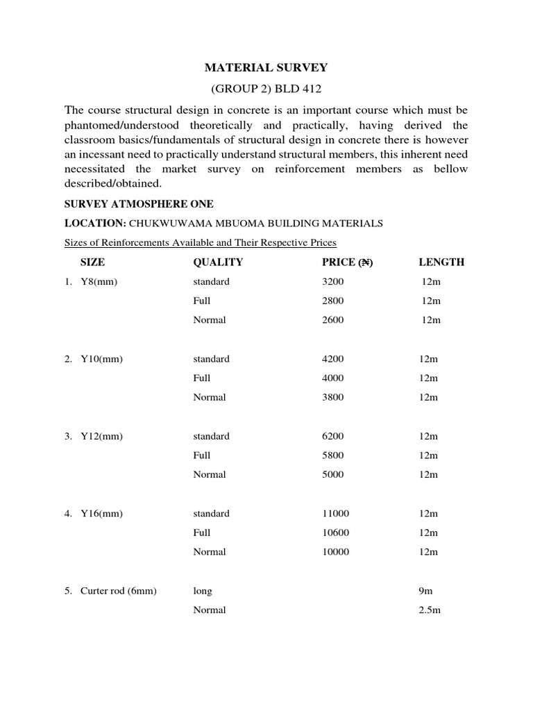 Material Survey | Download Free PDF | Economies | Business