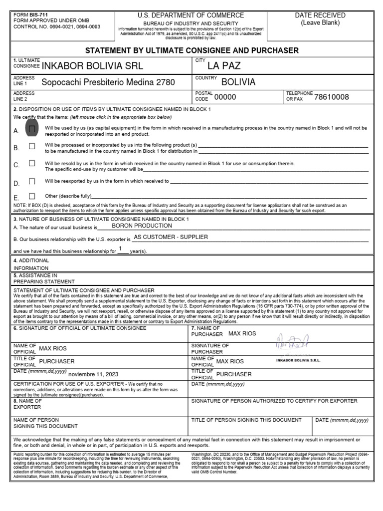 End User Statement | PDF | Office Of Management And Budget | Government