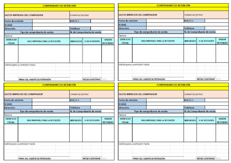 Plantilla de Retenciones. | PDF