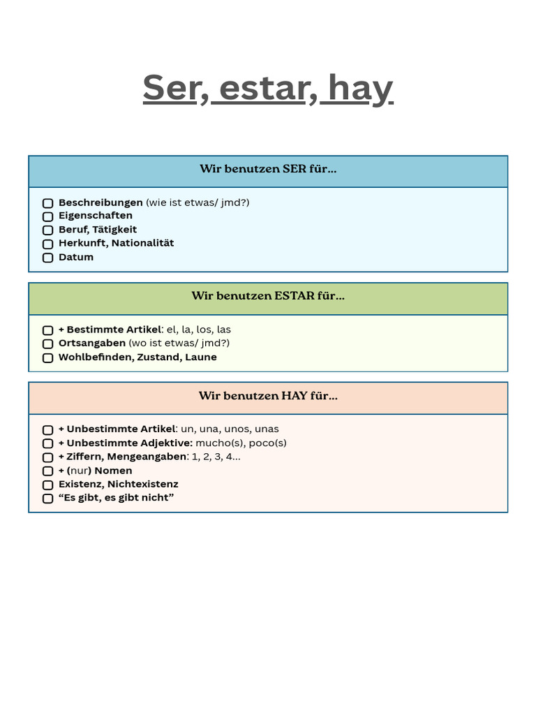 Ser, Estar, Hay | PDF