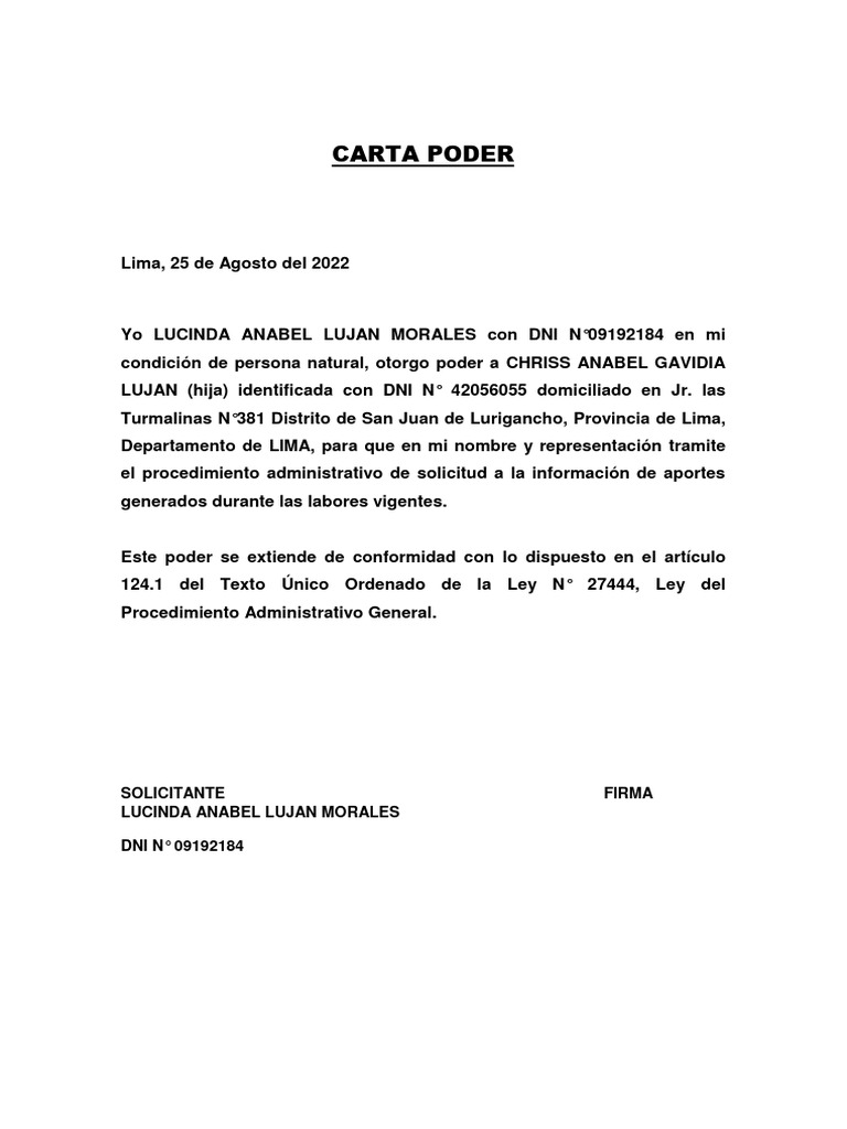 Carta Poder | PDF