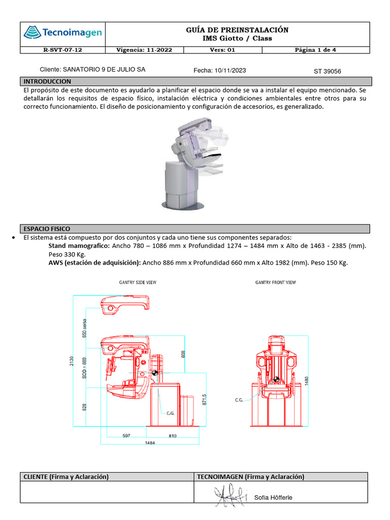 GUIA DE PREINSTALACION IMS Giotto Class-S | PDF