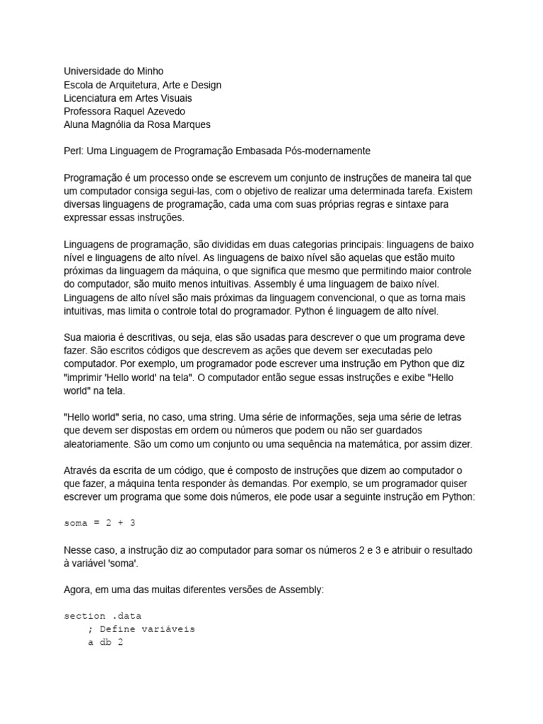 Peri: Uma Linguagem de Programação Embasada Na Pós-Modernidade | PDF ... Peri: Uma Linguagem de Programação Embasada Na Pós-Modernidade | PDF ...