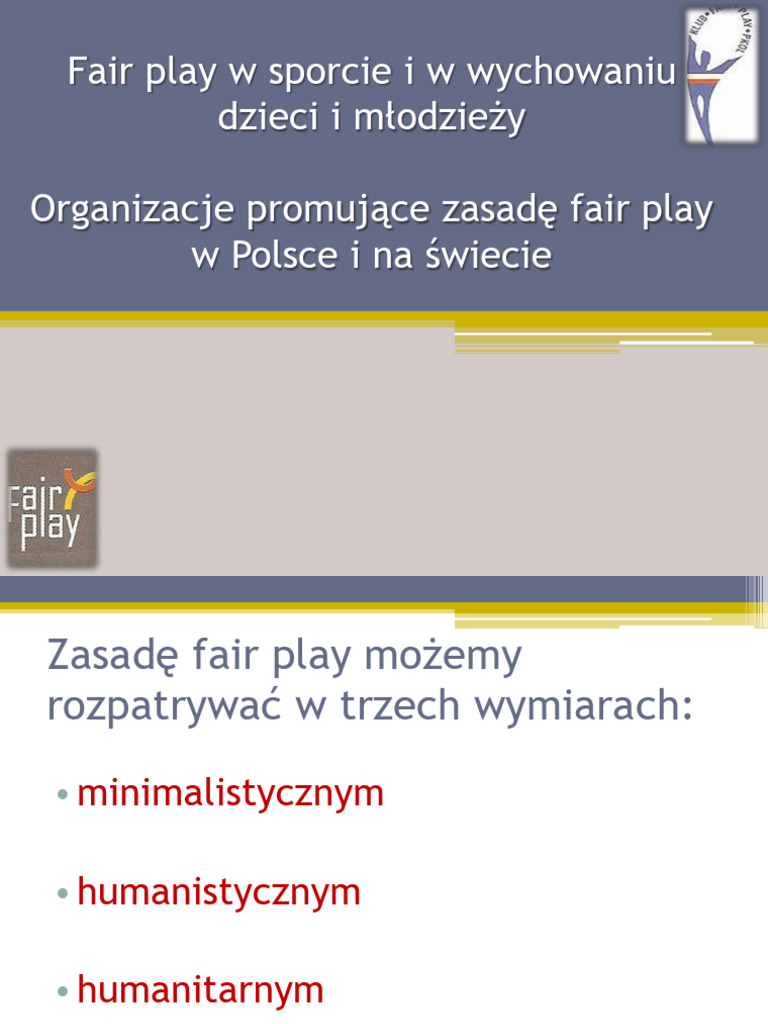 L. Zasada Fair Play W Sporcie Dzieci I Młodzieży 2 | PDF