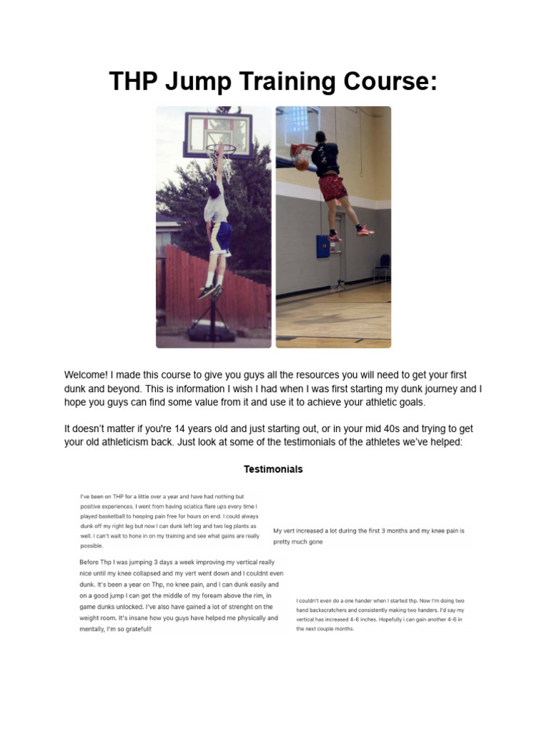 THP Jump Training Course | PDF | Foot | Force