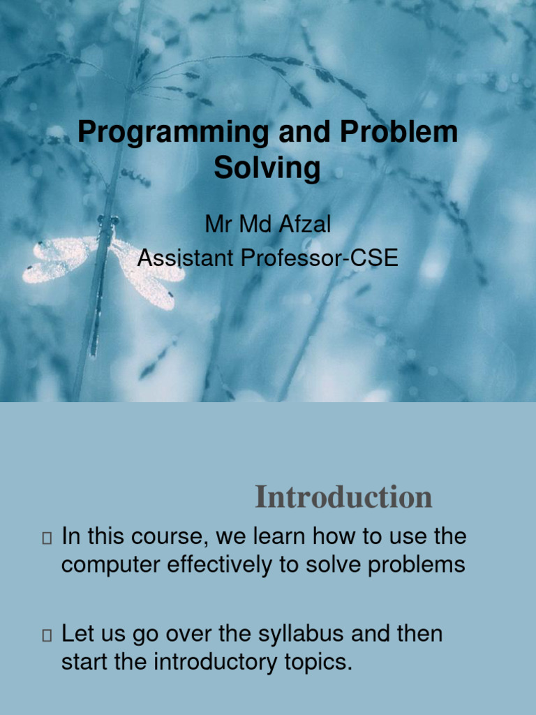 Programming And Problem Solving Pdf Computer Program Programming 4113