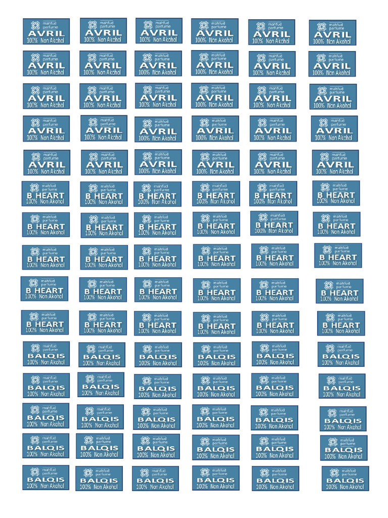 Contoh Label Parfum | PDF