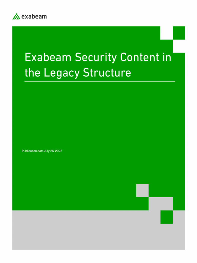 244256-Exabeam Security Content in The Legacy Structure-Pdf-En | PDF ...