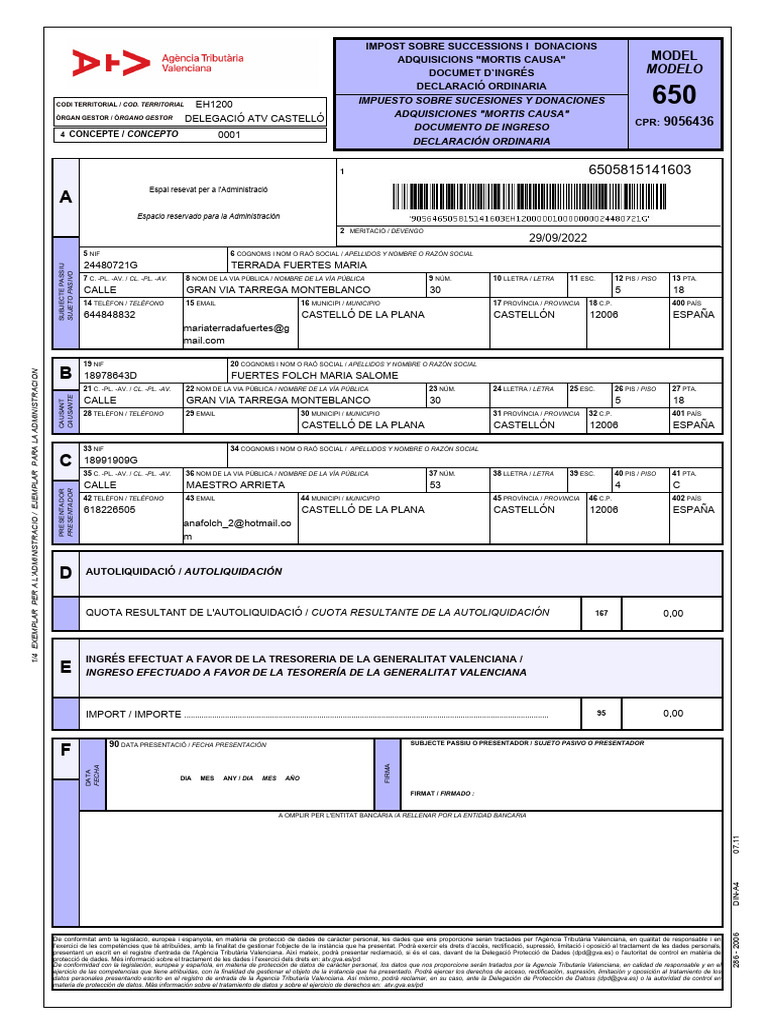 Impost Sobre Successions I Donacions Adquisicions "Mortis Causa ...