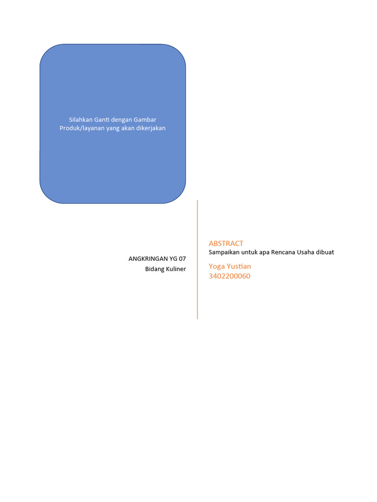 Layout Laporan Perencanaan Bisnis Baru Yoga Yustian | PDF