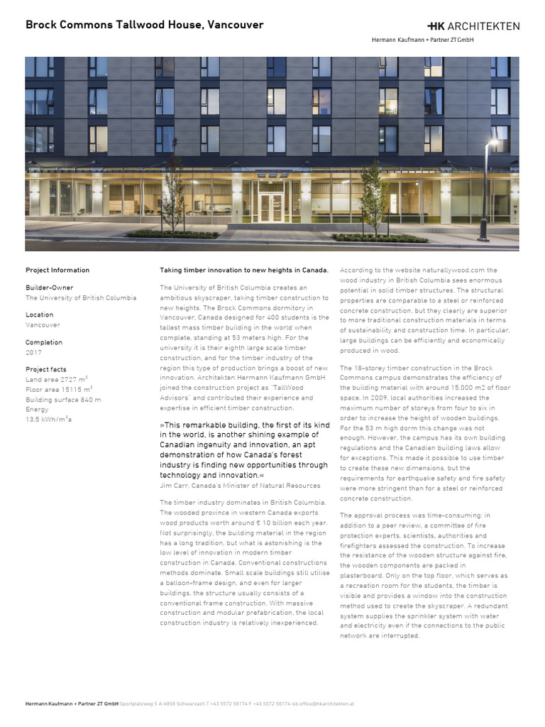 HK 14 - 26 Student Residence at Brock Commons - en | PDF | Building ...