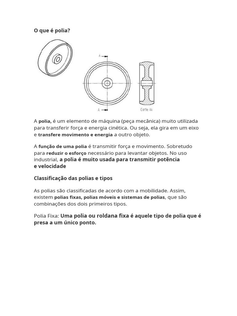 Tipos de Polias e Suas Funções | PDF