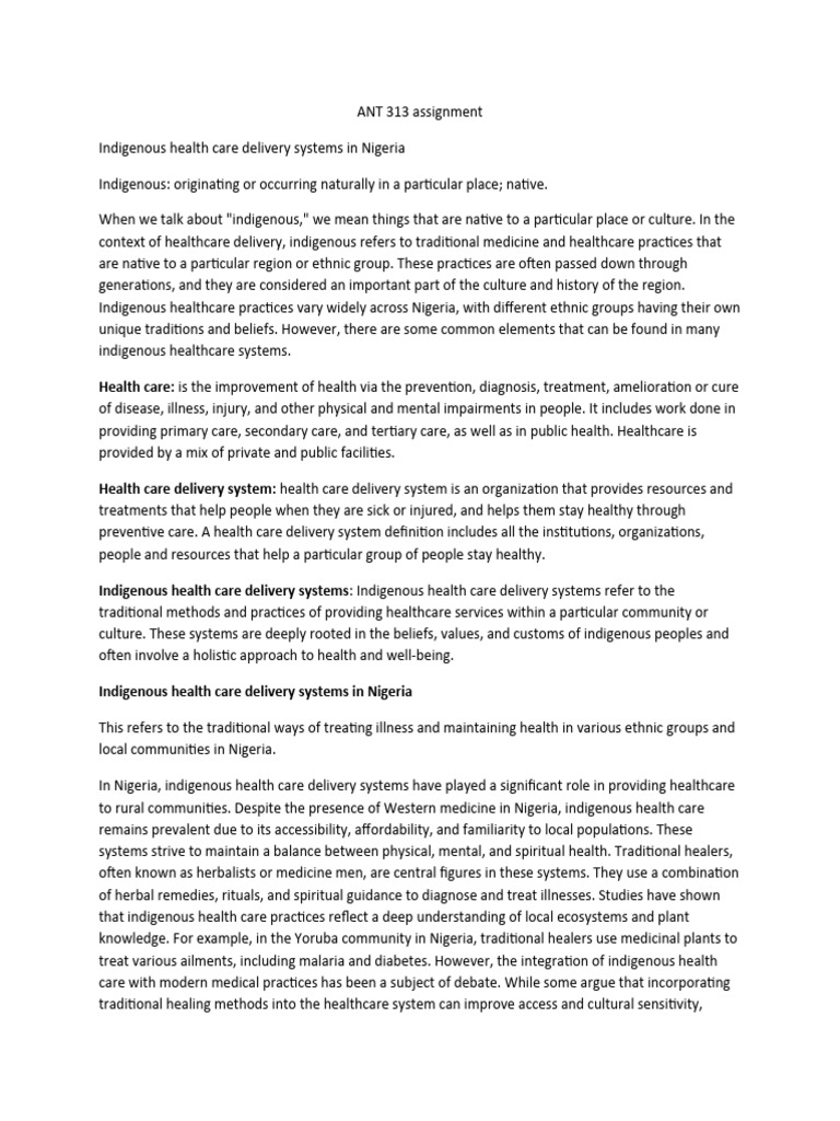 ANT 313 Assignment | Download Free PDF | Health Care | Alternative Medicine
