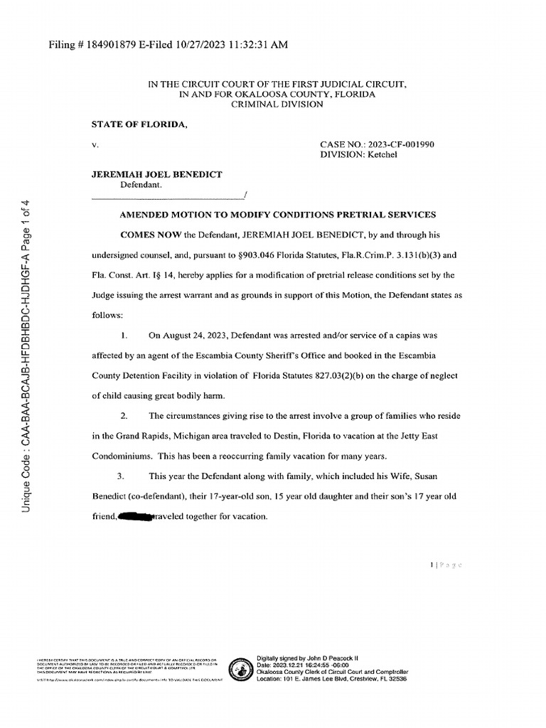 Jeremiah Motion To Modify Redacted | PDF