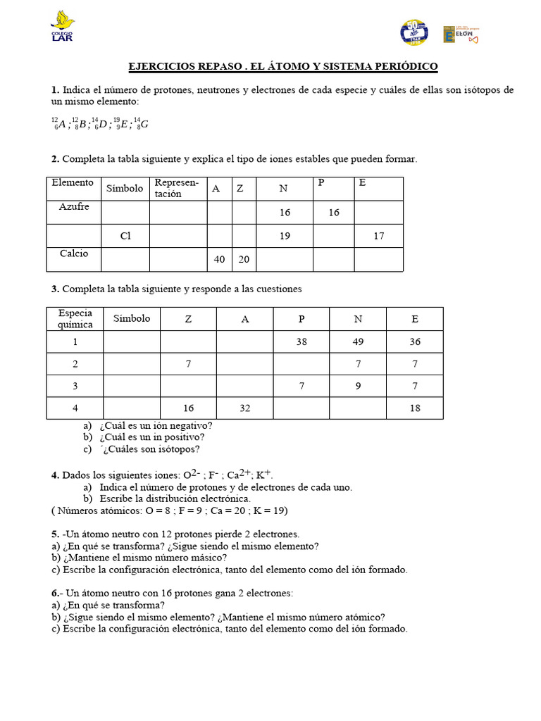 Ejercicios Repaso 3º ESO ZAPEN | PDF