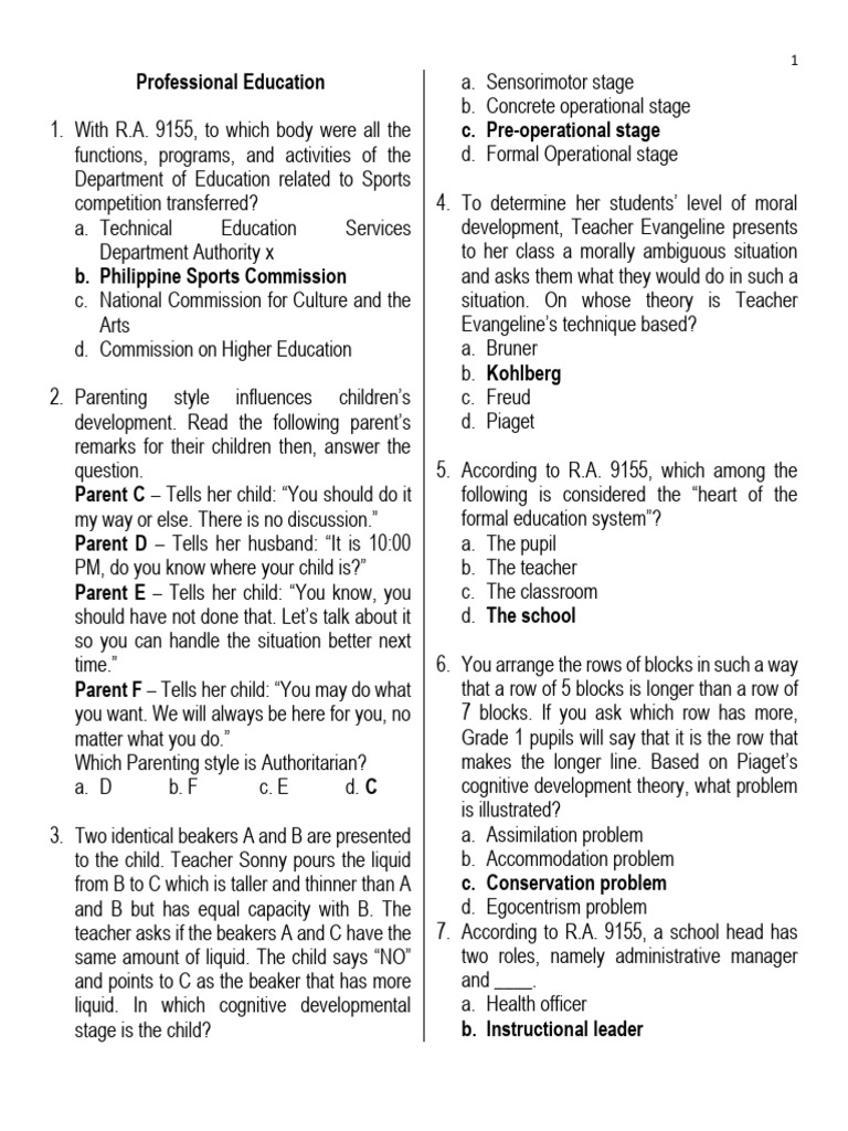 Professional Education | PDF | Cognitive Development | Teachers