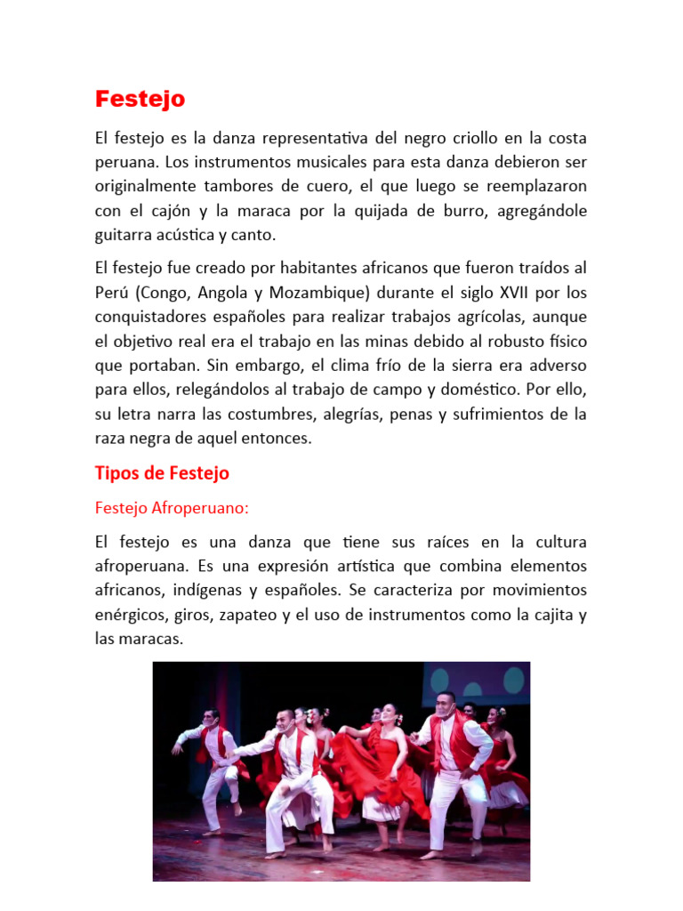 Festejo y tipos | PDF