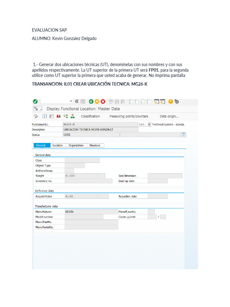 Trabajo Sap Diplomado Kevin Gonzalez | PDF