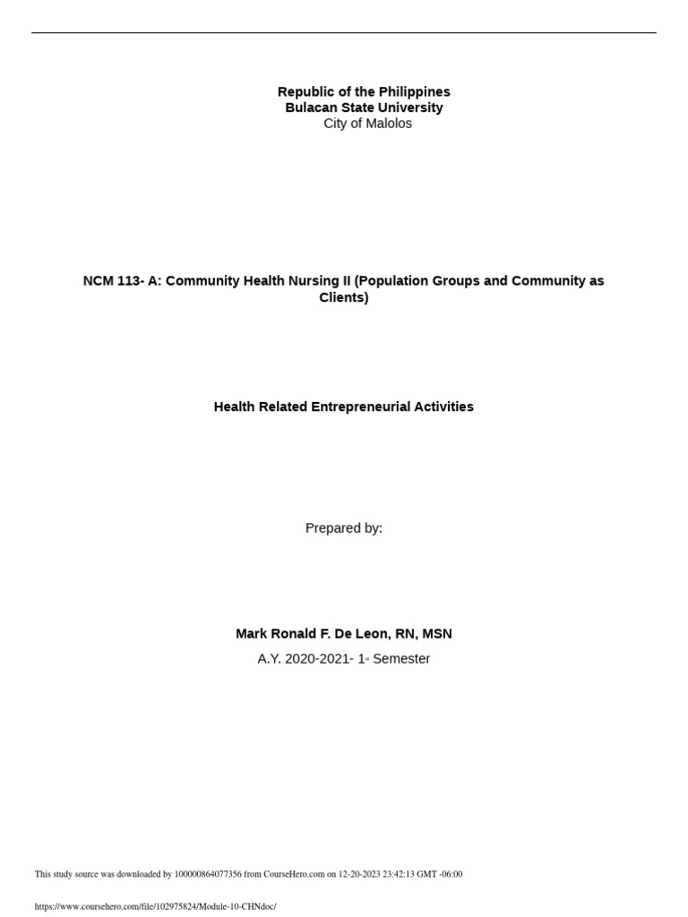 Module 10 CHN | PDF