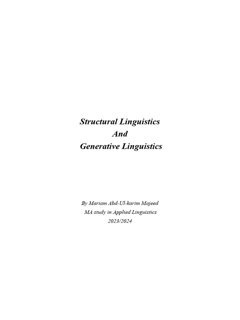 Theoretical linguistics | PDF