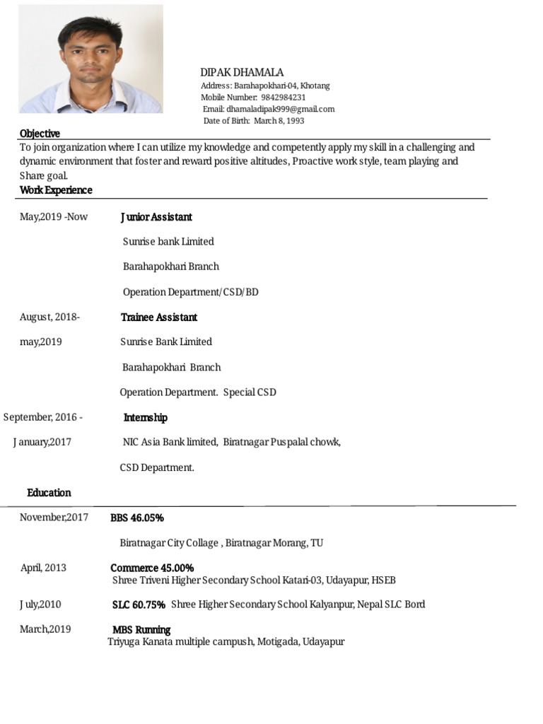 04-02-2020 Dipak CV | PDF