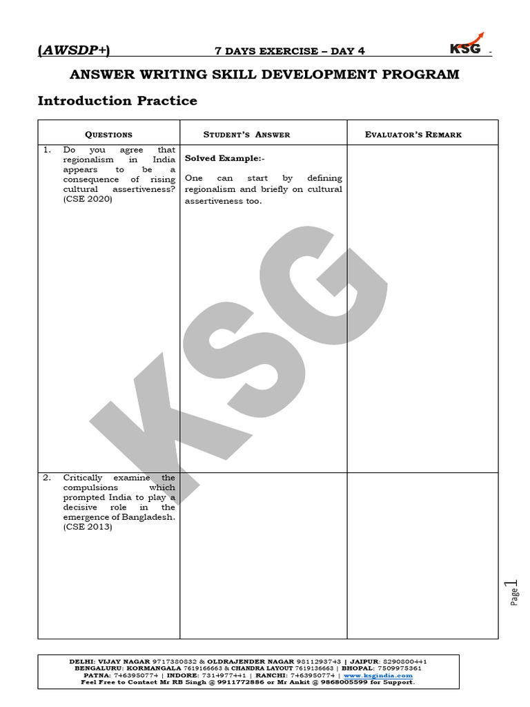 AWSDP 7 Days Exercise Day 4 Introduction Practice DR Khan KSG India ...