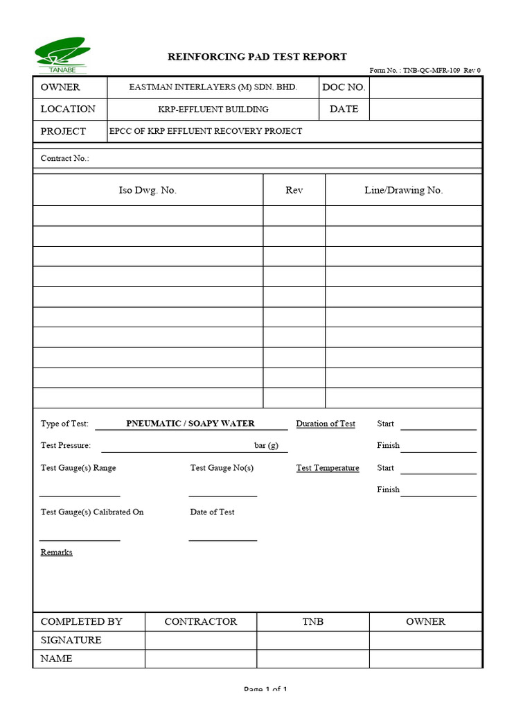 Reinforcing Pad Test Report | PDF | Technology & Engineering