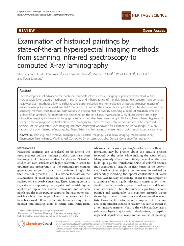Examination of Historical Paintings by State-Of-The-Art Hyperspectral ...