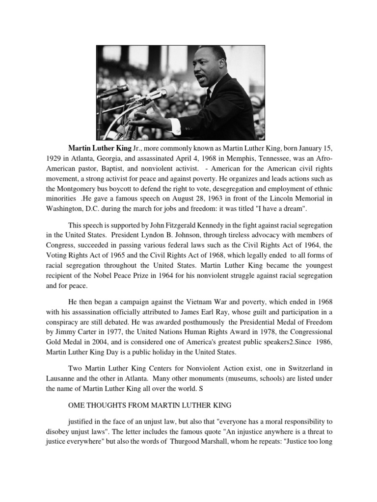 Martin Luther King | PDF | Martin Luther King Jr. | Politics Of The ...