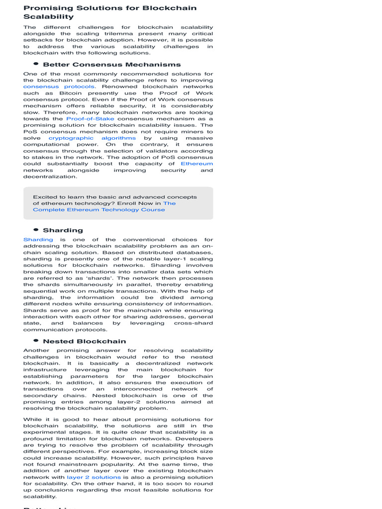 Blockchain Scalability Problem Why Is It Difficult To Scale Blockchain Pdf Computer