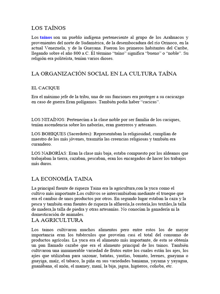 Los Taínos | PDF