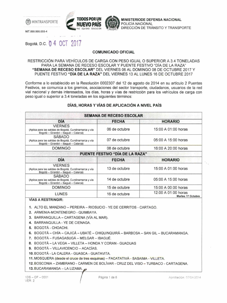 Comunicacion Oficial Semana de Reseso Escolar-2 | PDF