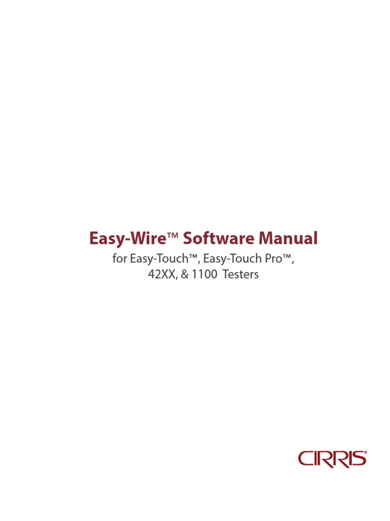 （Easy Wire1100手册） Easy Touch 42XX 1100 Software Manual 2021.1.0 | PDF