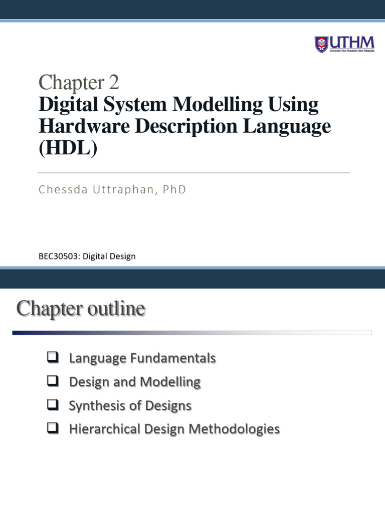 Digital System Modelling Using Hardware Description Language (HDL ... Digital System Modelling Using Hardware Description Language (HDL ...