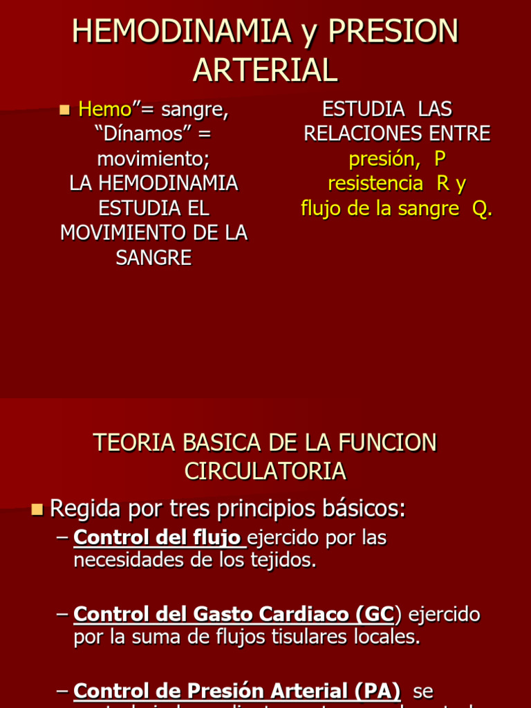 HEMODINAMIA | PDF | Hemodinámica | Sistema circulatorio