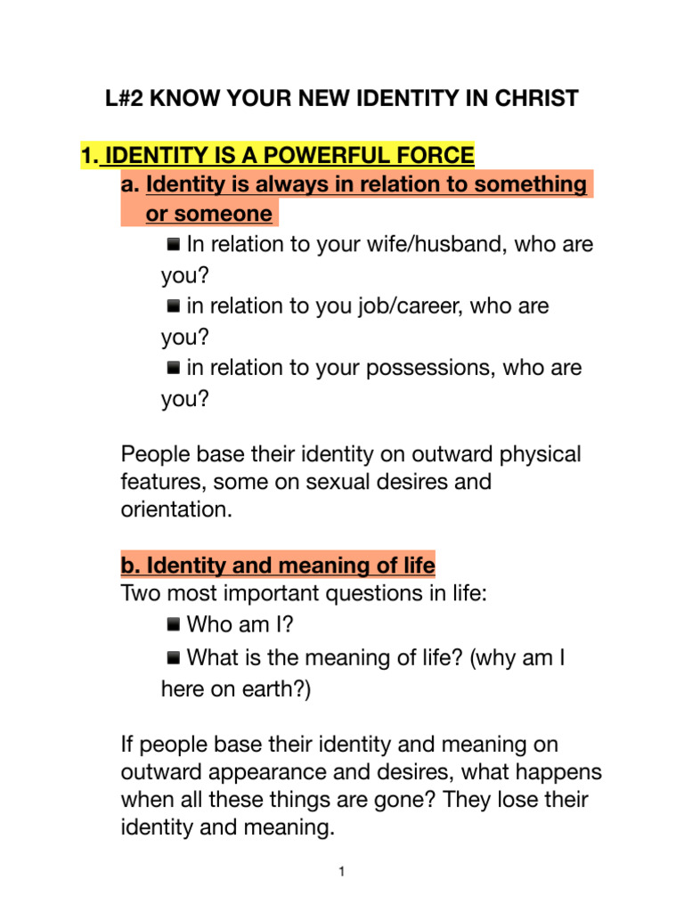 Understanding Your Identity in Christ | PDF | Jesus | Paul The Apostle
