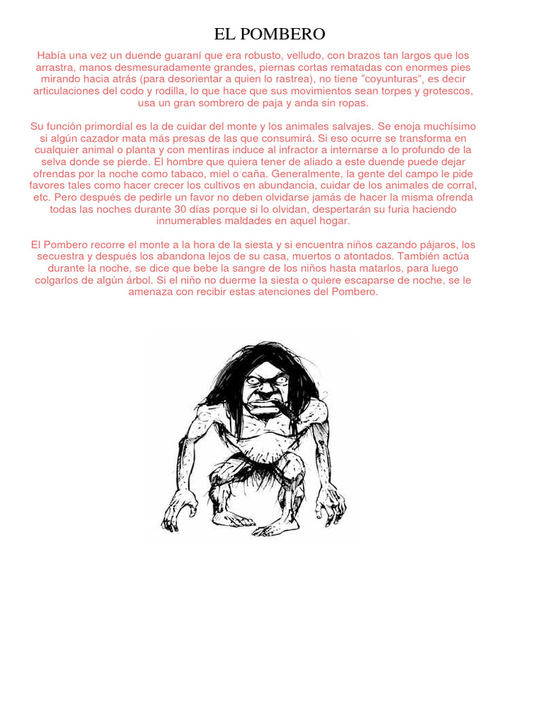 La Leyenda del Pombero Guaraní | PDF
