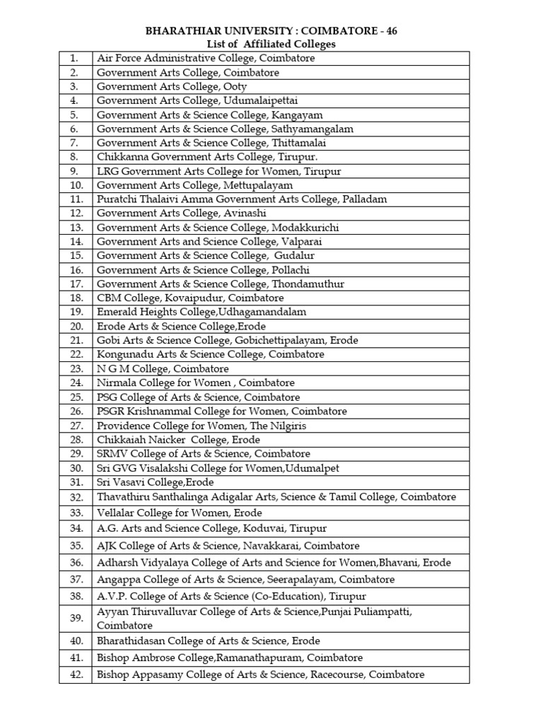 All College List - 142 | Download Free PDF | Tamil Nadu