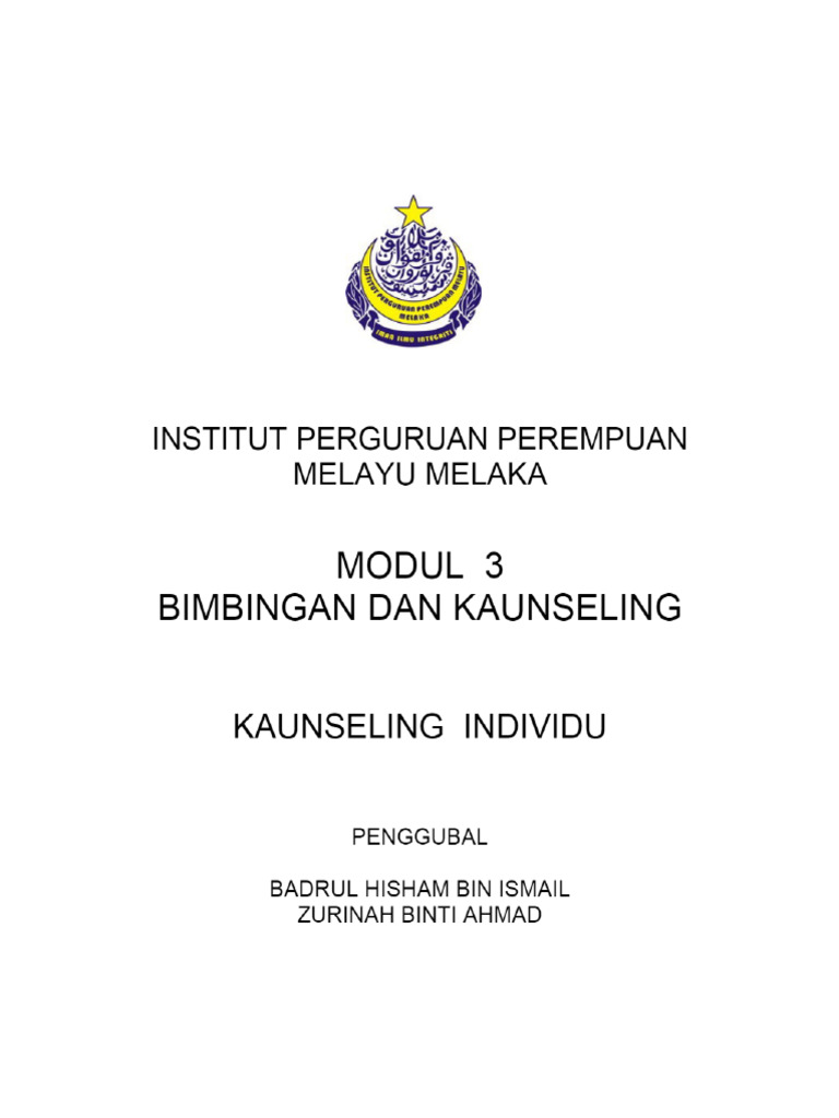 Modul Kaunseling Individu NOTA | PDF