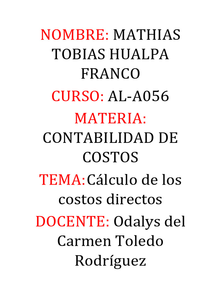 Tarea Virtual 2 de Contabilidad de Costo | PDF | Sector secundario de ... Tarea Virtual 2 de Contabilidad de Costo | PDF | Sector secundario de ...