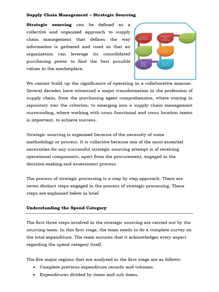 Strategic Sourcing Process Overview | PDF | Procurement | Supply Chain