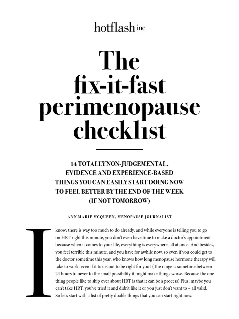 The Perimenopause Checklist | PDF | Menopause | Physical Fitness