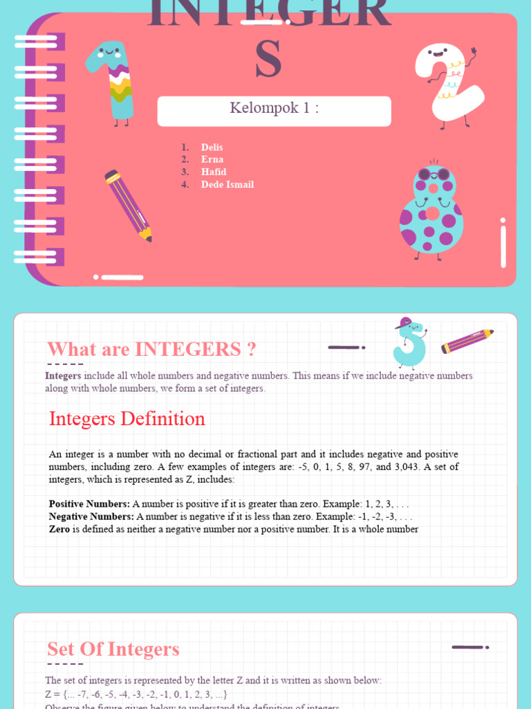 Math English Integers | PDF | Numbers | Integer
