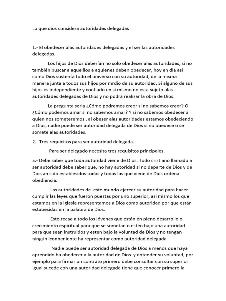 Lo Que Dios Concidera Autoridades | PDF | Dios | eucaristía