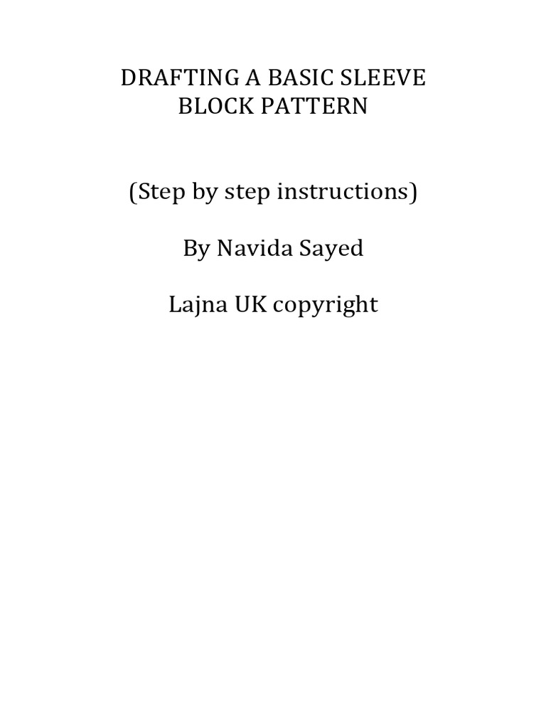 Drafting Basic Sleeve Block Pattern | PDF