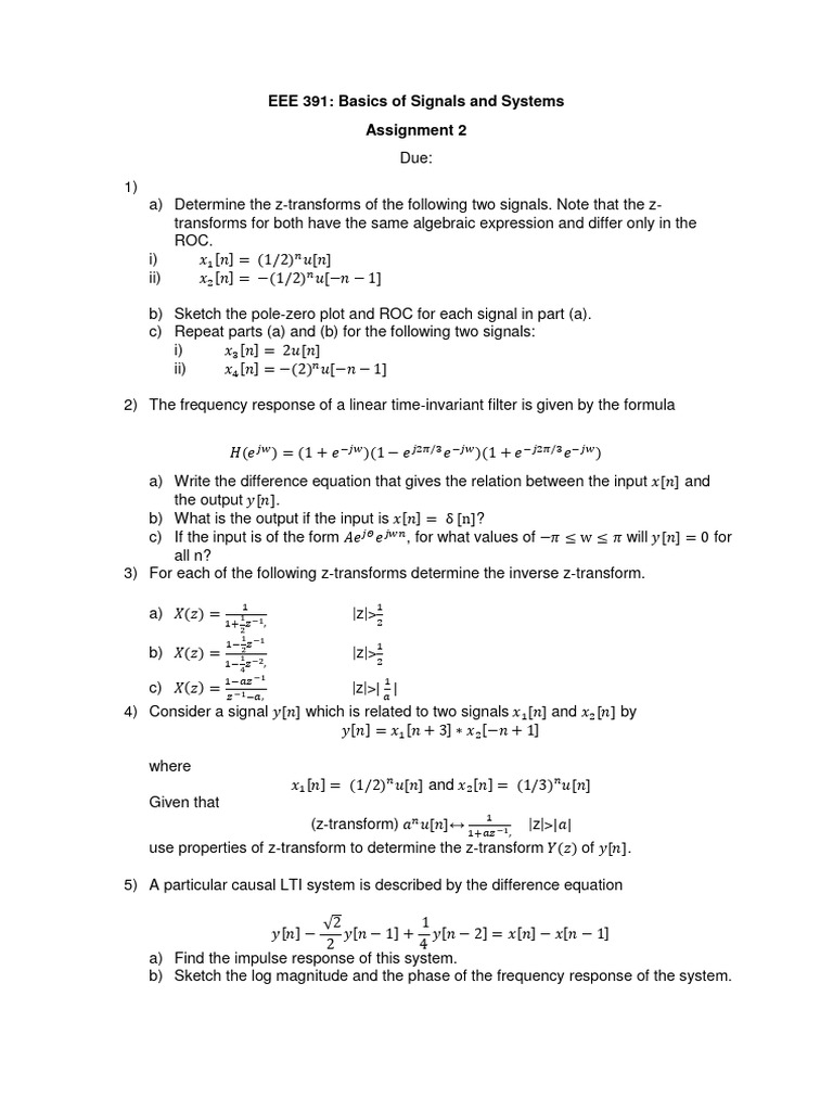 Assignment 2 | Download Free PDF | Mathematical Analysis | Signal Processing